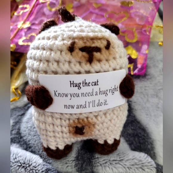 Accents | New Positive Cat Crochet Friend Hug The Cat 2x35 | Poshmark